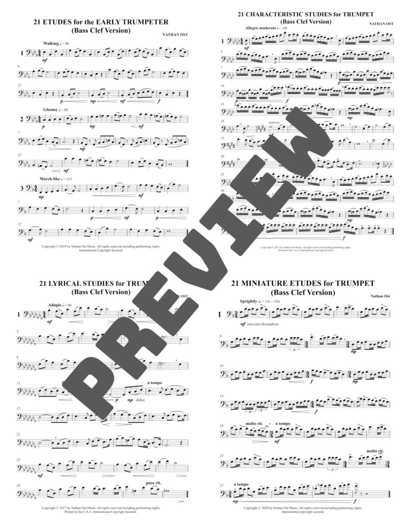 The Complete Ost Etudes for Trumpet (Bass Clef Version) (PDF Only) (67 ...
